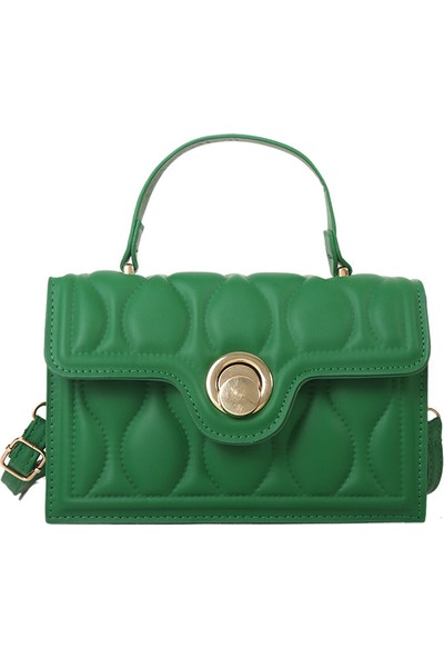 Btm Kadın Kabartma Detay Omuz Çantası - Yeşil (Yurt Dışından)