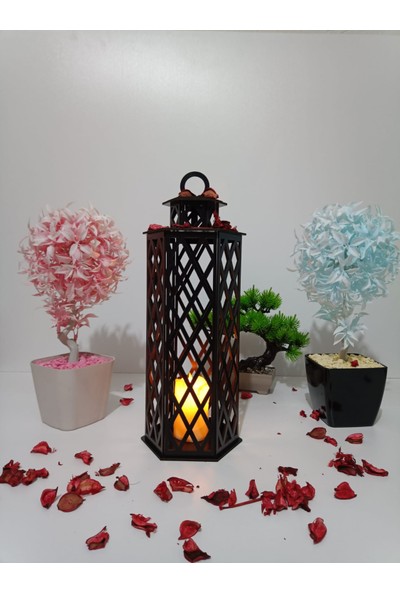 Canlı Tahtam Dekoratif 6gen Siyah Mumluk