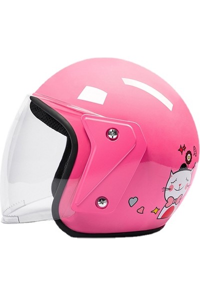 Dlloer Baskılı Yarım Motosiklet Kaskı - Açık Pembe (Yurt Dışından) Dlloer Baskılı Yarım Motosiklet Kaskı - Açık Pembe (Yurt Dışından)