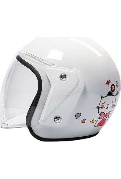 Dlloer Baskılı Yarım Motosiklet Kaskı - Beyaz (Yurt Dışından) Dlloer Baskılı Yarım Motosiklet Kaskı - Beyaz (Yurt Dışından)