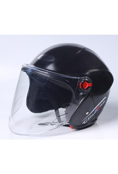 Dlloer Yarım Motosiklet Kaskı - Siyah (Yurt Dışından)