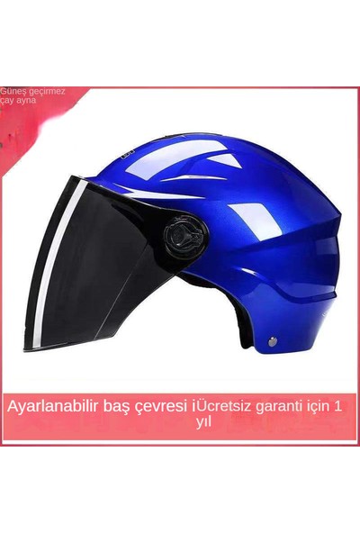 Dlloer Yarım Motosiklet Kaskı - Mavi (Yurt Dışından) Dlloer Yarım Motosiklet Kaskı - Mavi (Yurt Dışından)