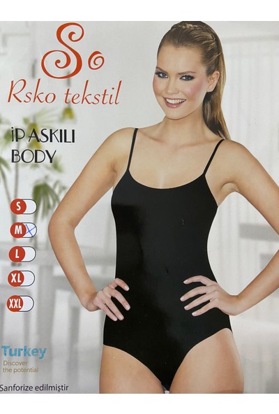 Rsko Kadın Siyah 3'lü Paket Ip Askılı Likralı Kancalı Çıtçıtlı Body Rsko Kadın Siyah 3'lü Paket Ip Askılı Likralı Kancalı Çıtçıtlı Body