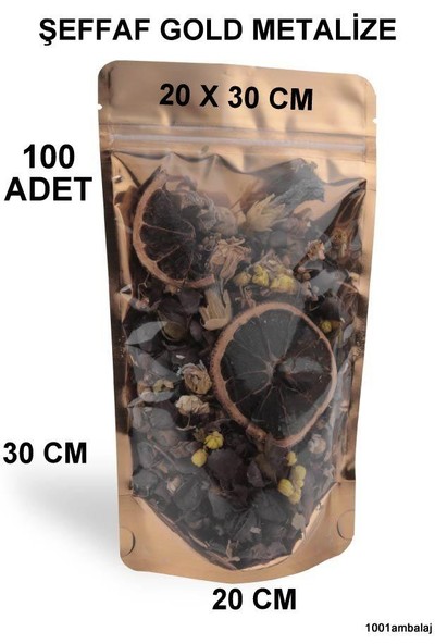 20X30 cm Ön Şeffaf Arka Gold Metalize Renk (100 Adet) Kilitli Doypack Torba 1000 gr 20X30 cm Ön Şeffaf Arka Gold Metalize Renk (100 Adet) Kilitli Doypack Torba 1000 gr
