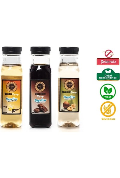 Esperado Kahve Şurup Seti - Vanilya + Çikolata + Fındık Şekersiz 3 x 250 ml