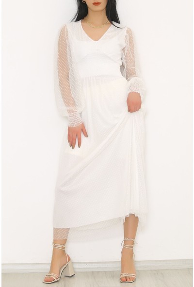 Vicuna Tül Elbise Beyaz Vicuna Tül Elbise Beyaz