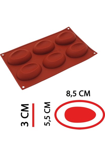 Flexmat Silikon Kek Kalıbı (Oval Dolgulu, No:11)
