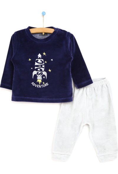 Hellobaby Basic Erkek Bebek Kadife Pijama Takımı