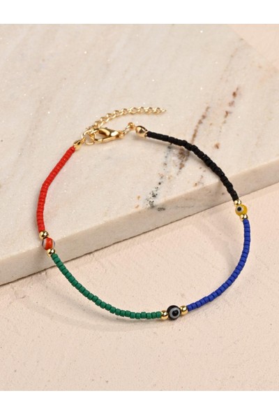 Jimmy Key Kadın Karışık Nazar Boncuklu Halhal