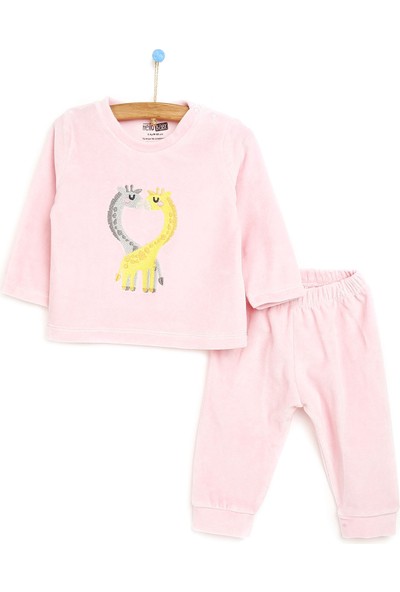 Hellobaby Basic Kız Bebek Kadife Pijama Takımı