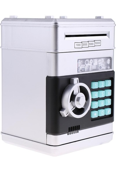 Otomatik Elektronik Nakit Silindir Piggy Bank Para Para Tasarruf Kutusu Gümüş Otomatik Elektronik Nakit Silindir Piggy Bank Para Para Tasarruf Kutusu Gümüş