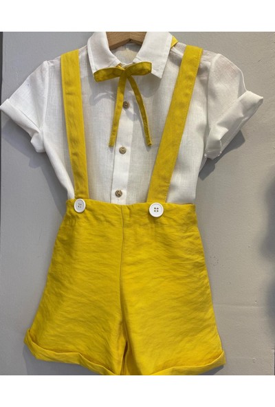 Sarı Kısa Salopet Takım