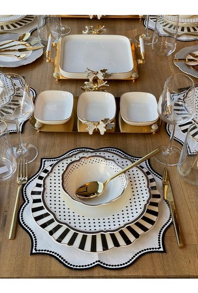 Rossev Yemek Takımı Negra 92 Parça 6 Kişilik Rossev Yemek Takımı Negra 92 Parça 6 Kişilik