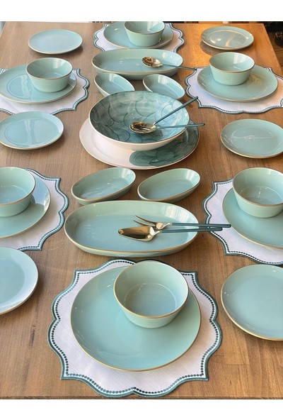 Rossev Yemek Takımı Basic Yeşil 37 Parça 6 Kişilik Rossev Yemek Takımı Basic Yeşil 37 Parça 6 Kişilik