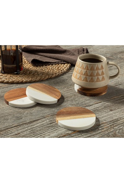 Sandra Akasya 4'lü Bardak Altlığı 9,6 cm