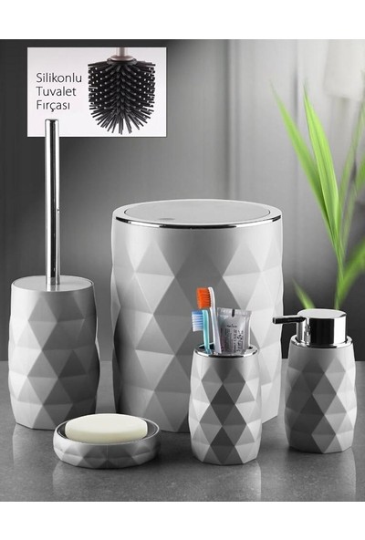 Kırılmaz Akrilik Ultra Lüx 5 Parça Banyo Seti