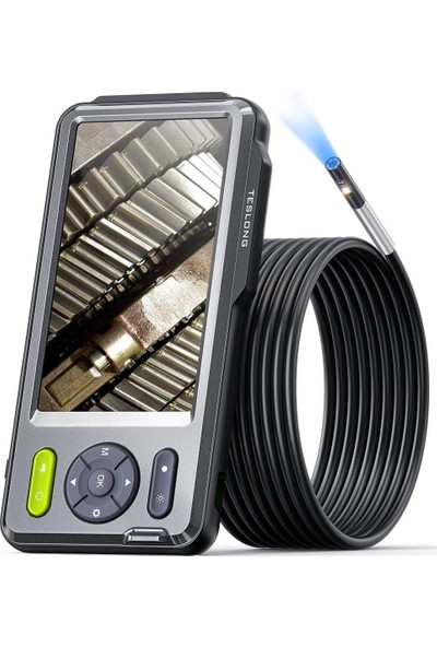 Teslong Video Inceleme Kamerası, LED Işıklı Çift Lensli