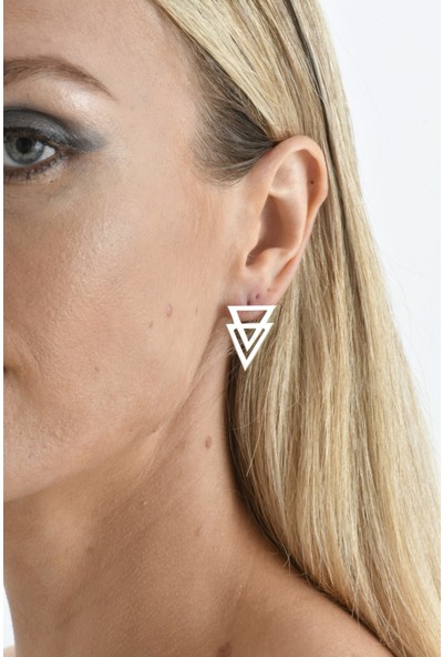 Minamis Silver C925 Ayar Gümüş Kadın İç İçe Üçgen Küpe Minamis Silver C925 Ayar Gümüş Kadın İç İçe Üçgen Küpe