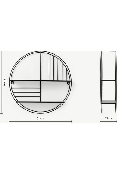 Stone Yuvarlak Duvar Rafı