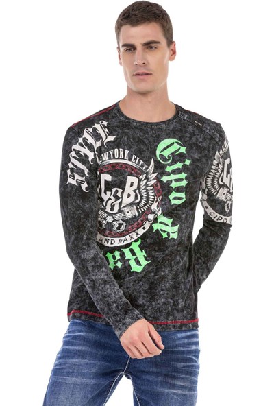 Cipo & Baxx CL476 Neon Desenli Sweatshirt Cipo & Baxx CL476 Neon Desenli Sweatshirt