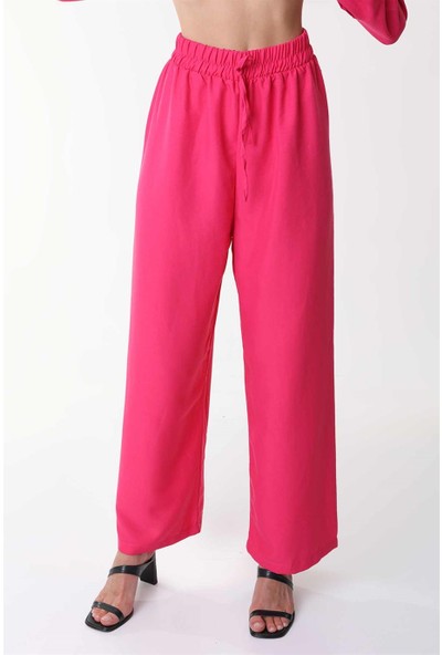 Mawa Beli Bağlamalı Dokuma Pantolon