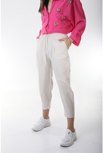 Mawa Keten Pileli Pantolon