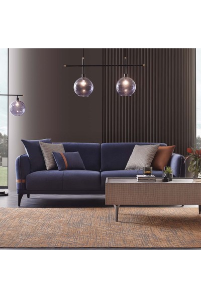 Enza Home Linz 3'lü Yataklı Koltuk - Mavi