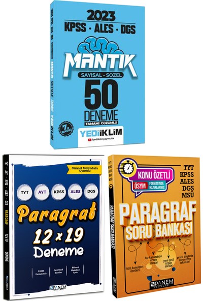 Yediiklim Yayınları DGS Sayısal - Sözel Mantık 50 Deneme - Panem Paragraf Soru Bankası - Deneme Yediiklim Yayınları DGS Sayısal - Sözel Mantık 50 Deneme - Panem Paragraf Soru Bankası - Deneme