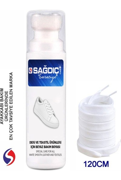 Sağdıç Saraciye Spor Beyaz Deri ve Kumaş Ayakkabı Boyası 75 ml 1 Çift Bağcık Sağdıç Saraciye Spor Beyaz Deri ve Kumaş Ayakkabı Boyası 75 ml 1 Çift Bağcık