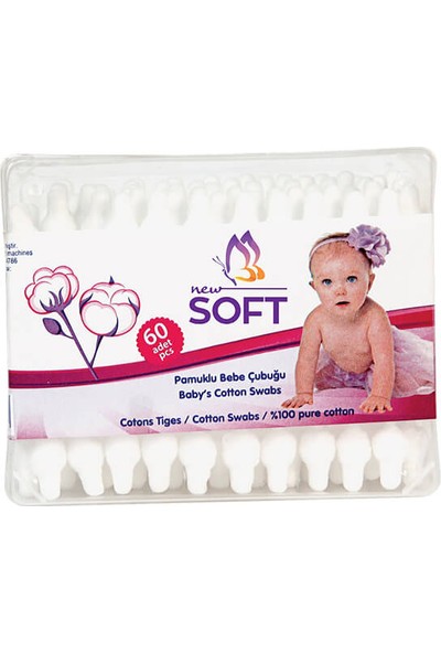 New Soft Pamuklu Çubuk Bebe 60 Lı New Soft Pamuklu Çubuk Bebe 60 Lı
