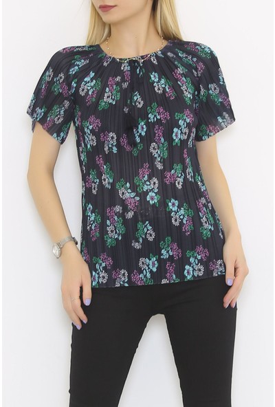 Madonna Yaka Bluz Çiçeklisiyah - 9635.107.