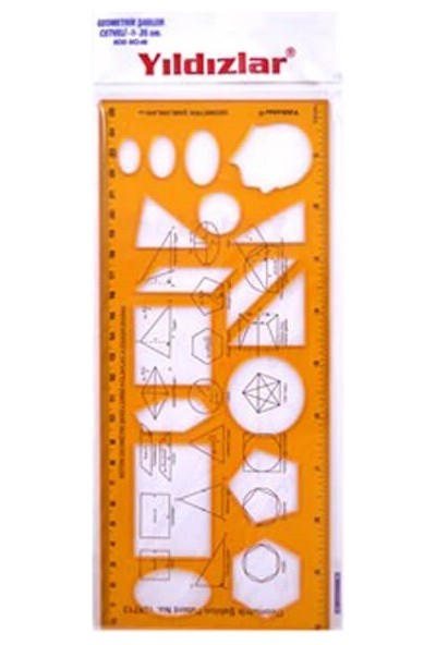 Yıldızlar Geometrik Şablon Cetvel 25 Cm. (040) Yıldızlar Geometrik Şablon Cetvel 25 Cm. (040)