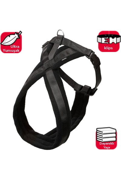 Mimi Karlıe Yumuşak Göğüs Tasma 74-100CM Siyah Mimi Karlıe Yumuşak Göğüs Tasma 74-100CM Siyah