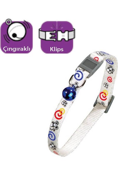 Mimi Karlıe Kedi Tasması Çıng. 30CM Beyaz Mimi Karlıe Kedi Tasması Çıng. 30CM Beyaz