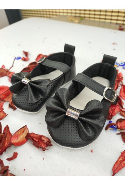 Pamily Kız Rugan Fiyonklu Yenidoğan Cırtlı Ilk Adım Yürüyüş Ayakkabısı 0- 6 Ay