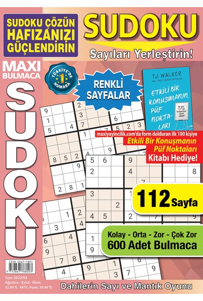 Maxi Bulmaca Sudoku 2022/03 Maxi Bulmaca Sudoku 2022/03