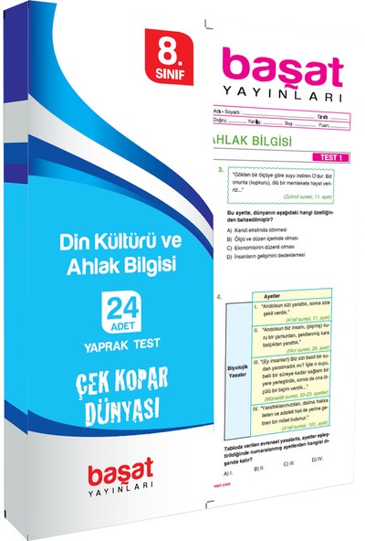 Başat Yayınları 8. Sınıf Din Kültürü ve Ahlak Bilgisi Çek Kopar Test Başat Yayınları 8. Sınıf Din Kültürü ve Ahlak Bilgisi Çek Kopar Test