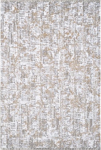 Atlas Halı Vage VQ06A Kahve Gri Beyaz Modern Saçaklı Halı