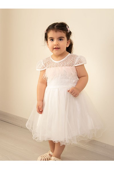 Mika Bebek Otrişli Beyaz Kız Bebek Çocuk Yazlık Kuyruklu Abiye Mika Bebek Otrişli Beyaz Kız Bebek Çocuk Yazlık Kuyruklu Abiye