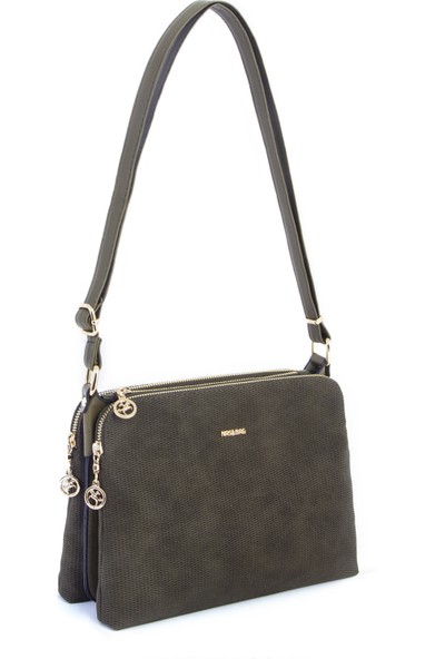 Nas Bag Nas 946 Petek Deri Bayan Çapraz Çanta Kadın Üç Gözlü Çanta