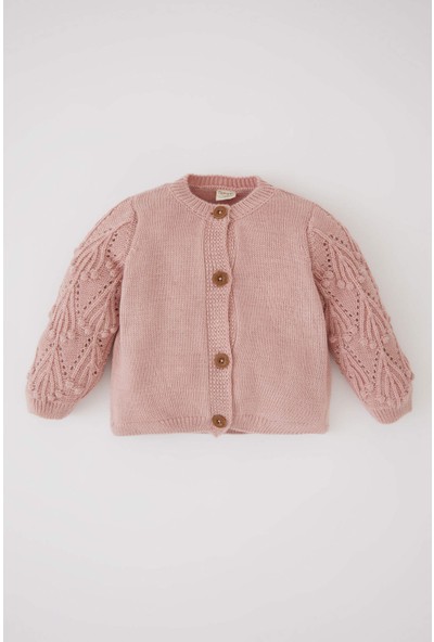 DeFacto Kız Bebek Regular Fit Triko Hırka X5793A222WN