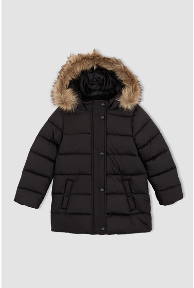 DeFacto Kız Çocuk Regular Fit Kapüşonlu Sentetik Astar Mont U8720A622AU DeFacto Kız Çocuk Regular Fit Kapüşonlu Sentetik Astar Mont U8720A622AU