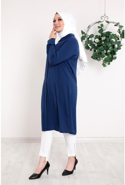 Kqupe Nisaca Patı Taşlı Tunik Indigo Kqupe Nisaca Patı Taşlı Tunik Indigo