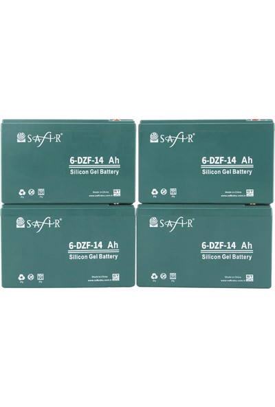 Safir Jel Akü 12 V - 14 Ah 4'lü Set