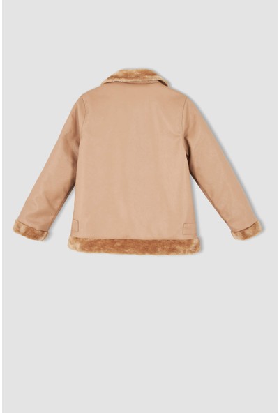 DeFacto Kız Çocuk Suni Deri Suni Kürklü Mont U4292A622AU DeFacto Kız Çocuk Suni Deri Suni Kürklü Mont U4292A622AU