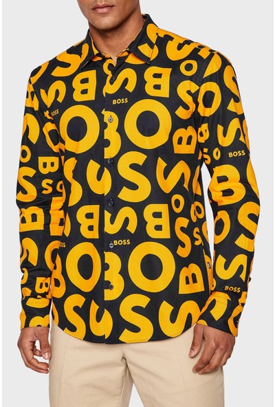 Boss Pamuklu Logo Detaylı Slim Fit Gömlek Erkek Gömlek 50473837 404