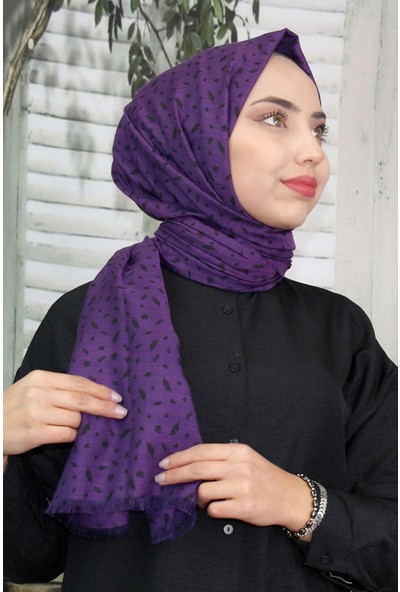 Zümra Yaprak Desen Şal EŞ2507-2 Zümra Yaprak Desen Şal EŞ2507-2