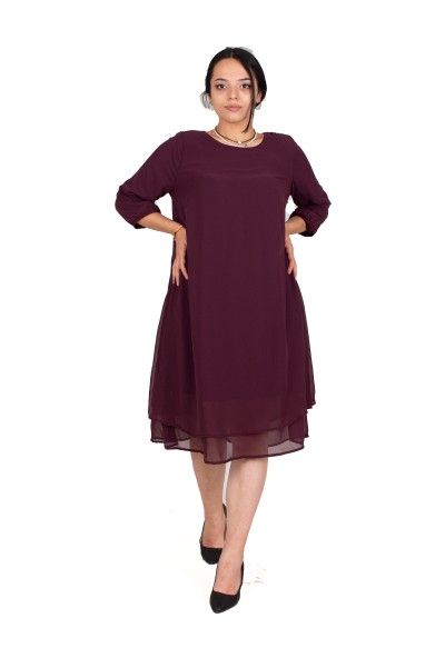 Truva Xxl Büyük Beden Kadın Giyim Şifon Elbise Renkli ELB300