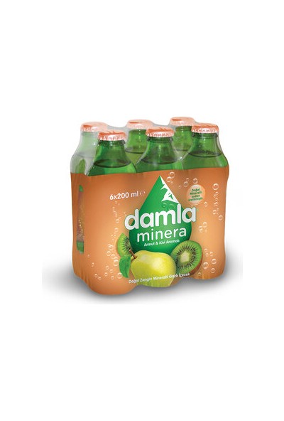Damla Minera Armut Kivi Aromalı Gazlı Içecek 6X200 ml Damla Minera Armut Kivi Aromalı Gazlı Içecek 6X200 ml