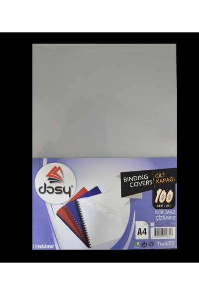 Dosy Cilt Kapağı A4 160 Micron 100 Lü Paket Şeffaf Dosy Cilt Kapağı A4 160 Micron 100 Lü Paket Şeffaf